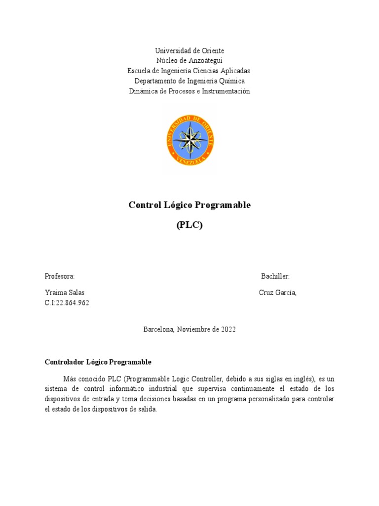 Control Lógico Programable (PLC) | Descargar gratis PDF | Controlador lógico programable ...