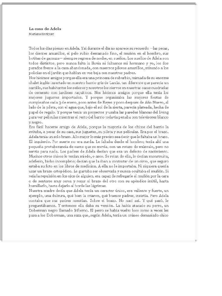 La Casa de Adela. Mariana Enriquez - PDF Descargar Libre | PDF