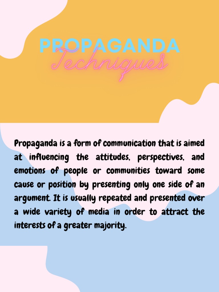 Quarter 3 Module 2 Propaganda Techniques | PDF