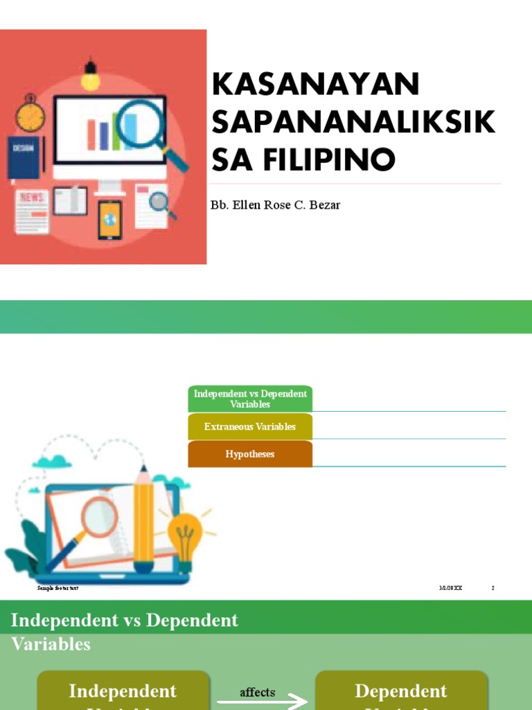 Kasanayan Sapananaliksik Sa Filipino | PDF | Hypothesis | Experiment