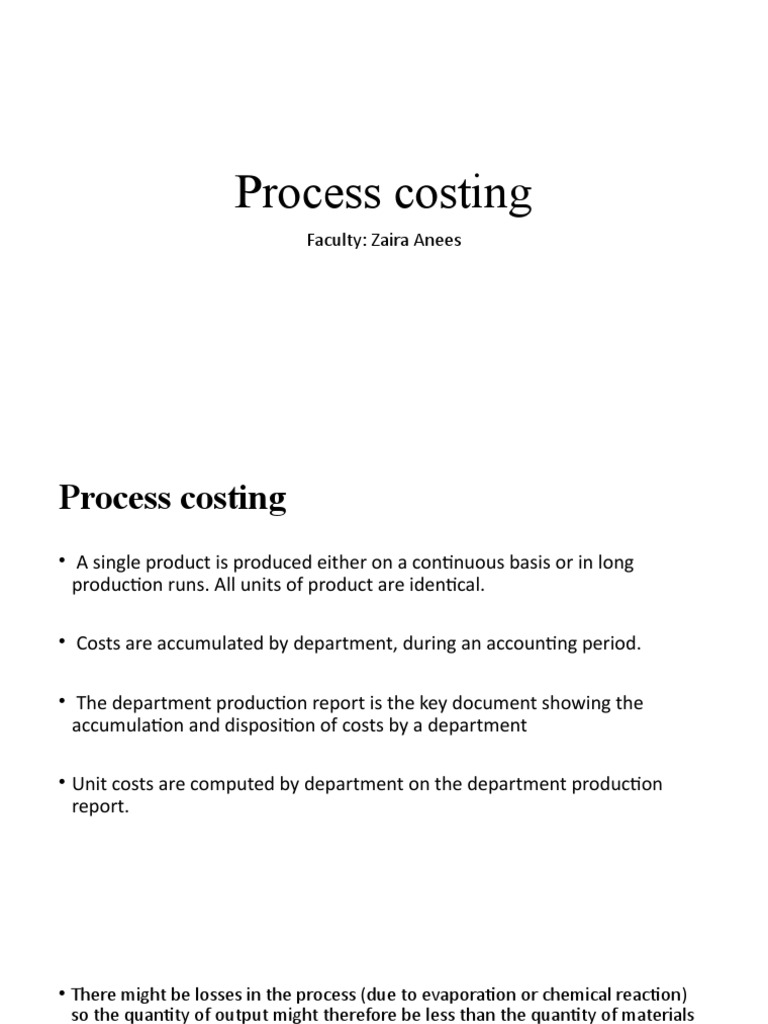 Process Costing | PDF | Cost | Output (Economics)