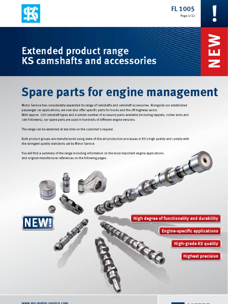 Spare Parts For Engine Management: Extended Product Range KS Camshafts ...