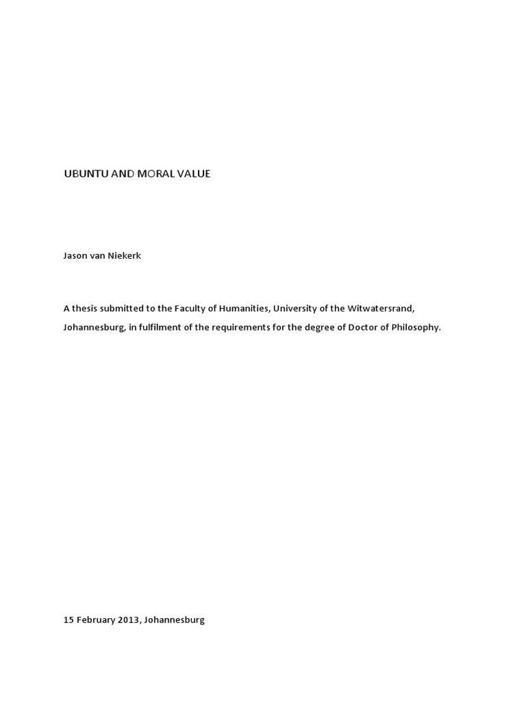 Perfectionist Ubuntu: A Moral Value Theory | PDF | Analytic Philosophy ...
