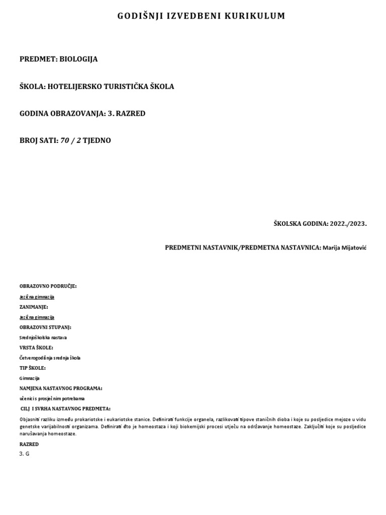 GIK Biologija 3 | PDF