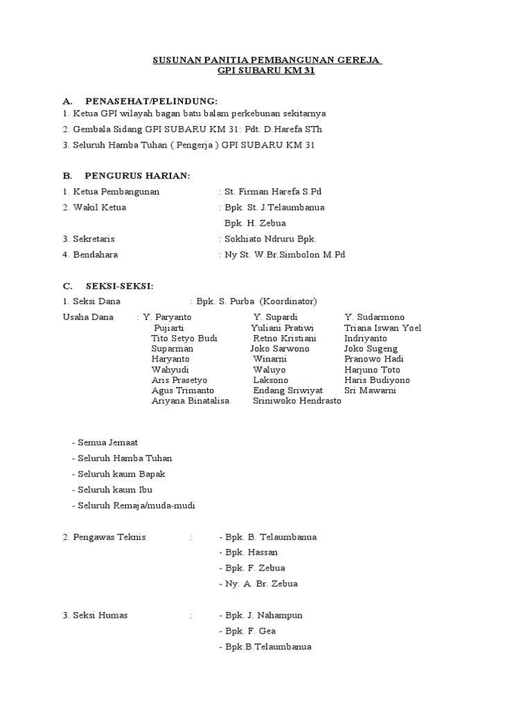 SK Susunan Panitia | PDF