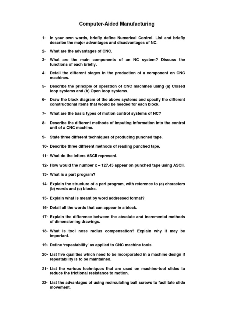 Cnc Questions Pdf