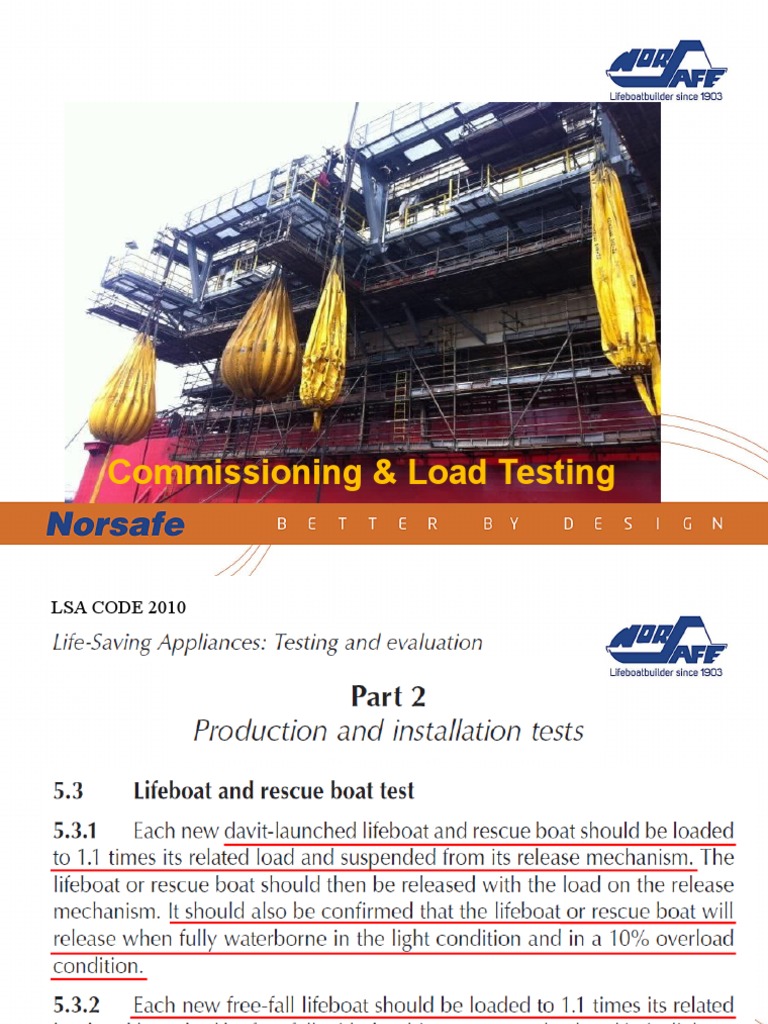 Lifeboat Davit Load Testing Procedures | PDF | Mechanical Engineering
