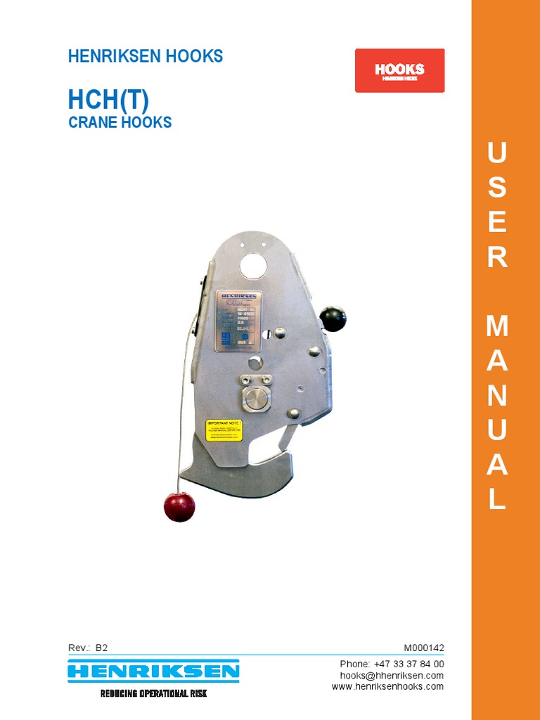 Henriksen Hook User Manual | PDF | Crane (Machine) | Manufactured Goods