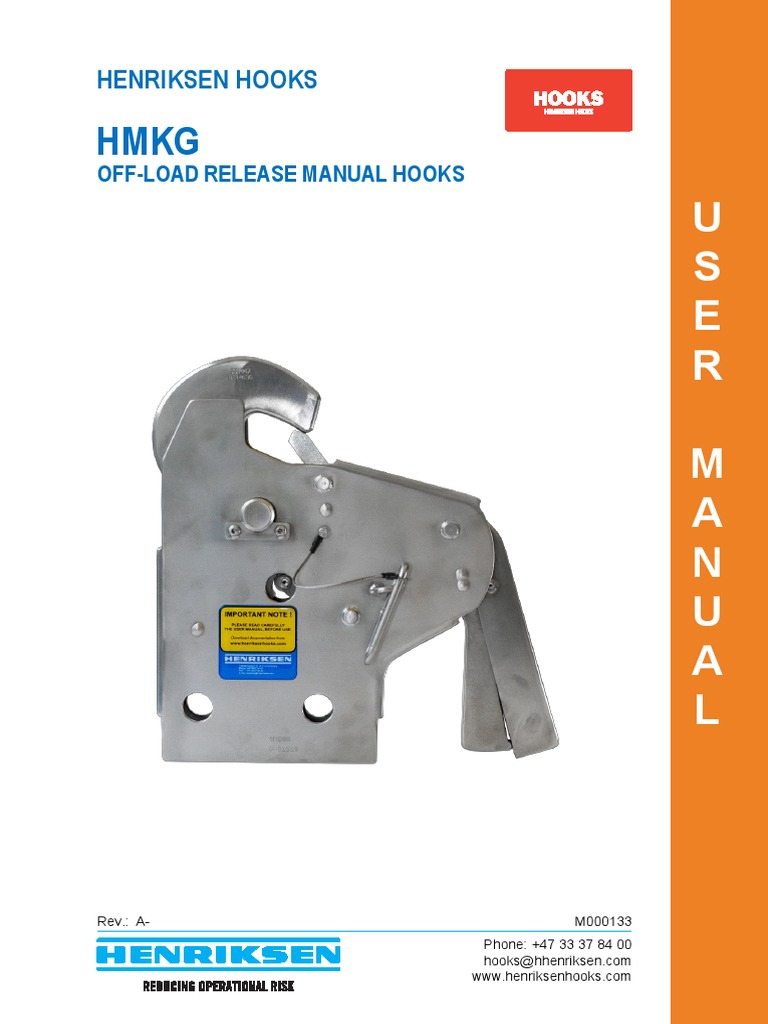 Henriksen Hooks User Guide | PDF | Crane (Machine) | Nut (Hardware)