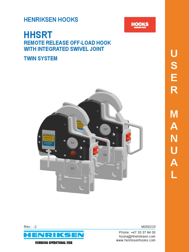HHSRT Remote Release Hook Manual | PDF | Electrical Connector | Crane (Machine)