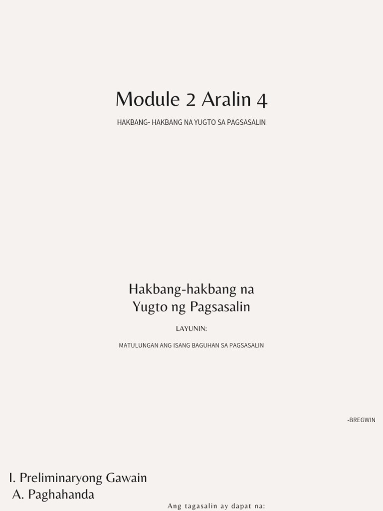 Module 2 Aralin 4 | PDF