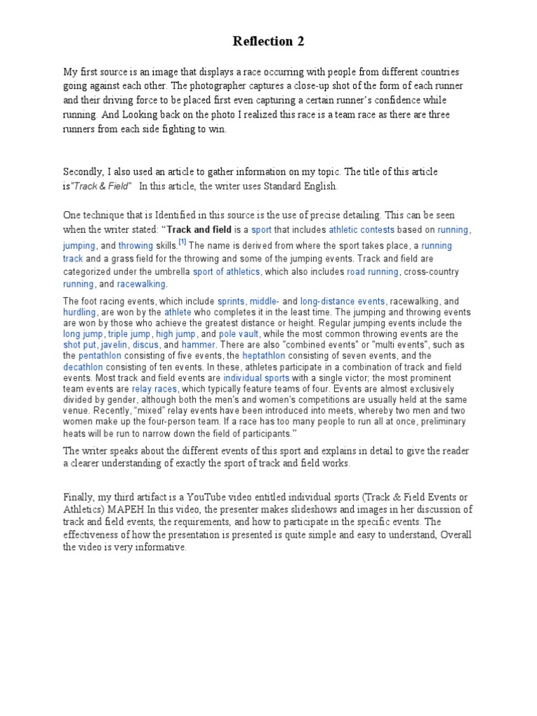 Understanding Track and Field: A Reflection on the Sport Through Images, Articles, and Video ...
