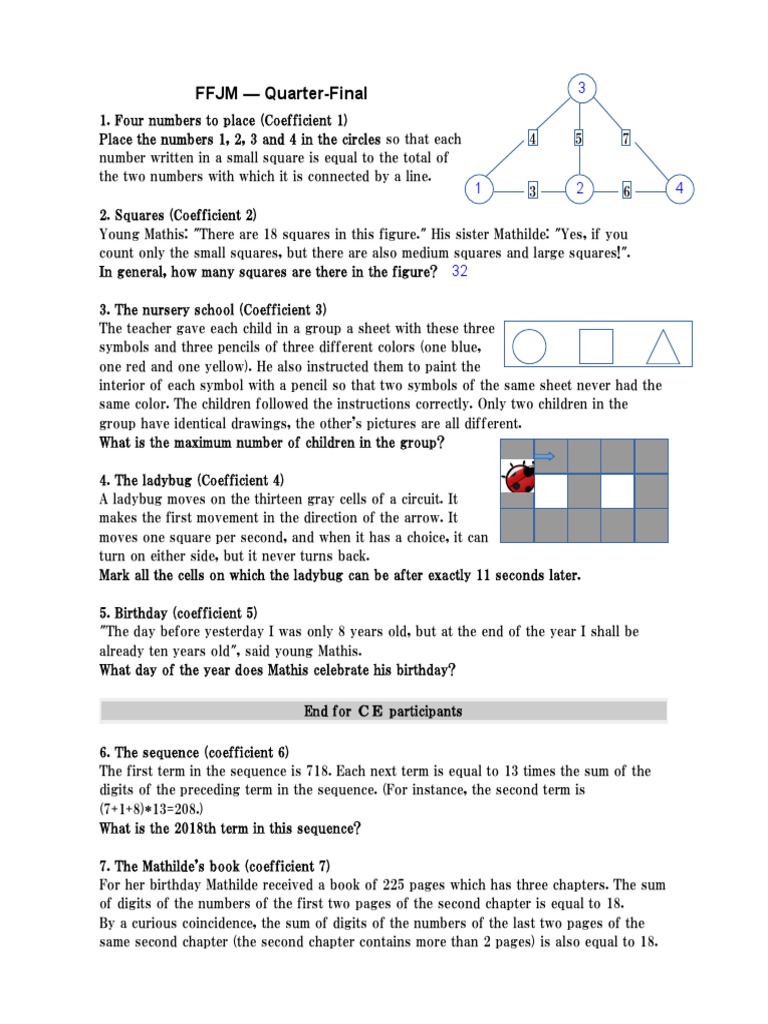 FFJM 2018 | PDF | Mathematical Objects | Mathematical Concepts
