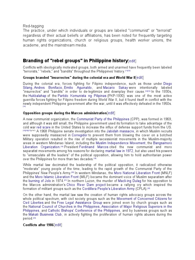 Red Tagging | PDF | Philippines