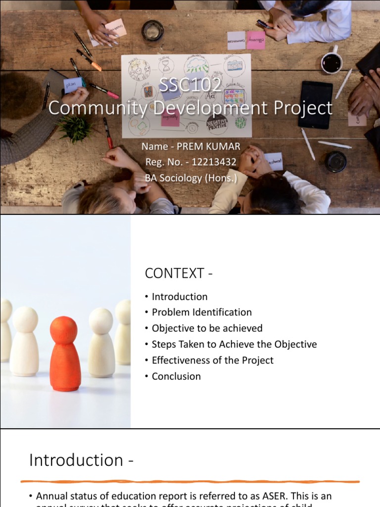 SSC102 Community Development Project: Name - Prem Kumar Reg. No. - 12213432 BA Sociology (Hons ...