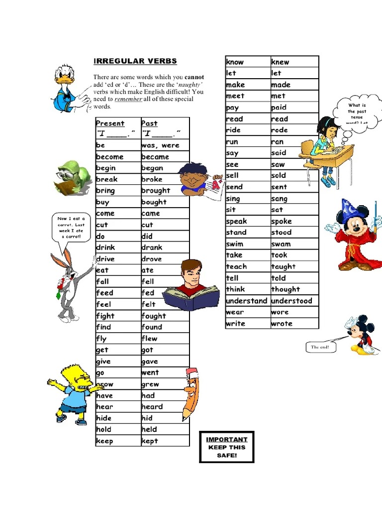 Irregular Verbs | PDF