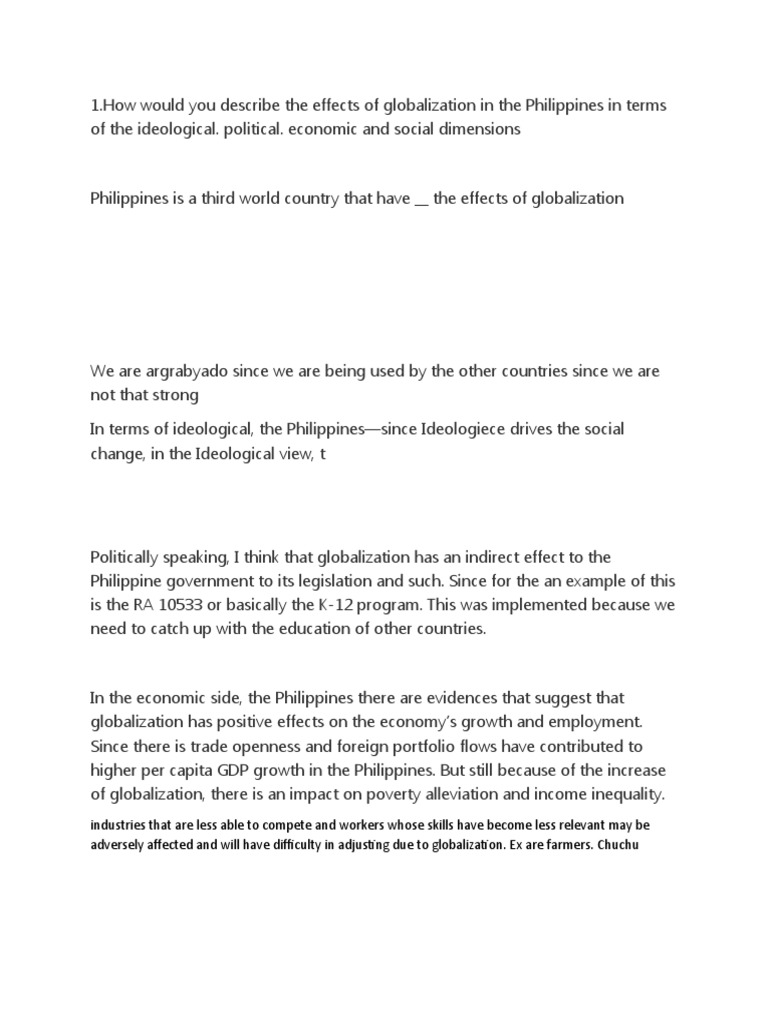 Summary TCW | PDF | Globalization | Economic Growth