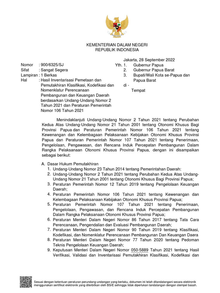 Surat Edaran 900 - 6325 - SJ | PDF