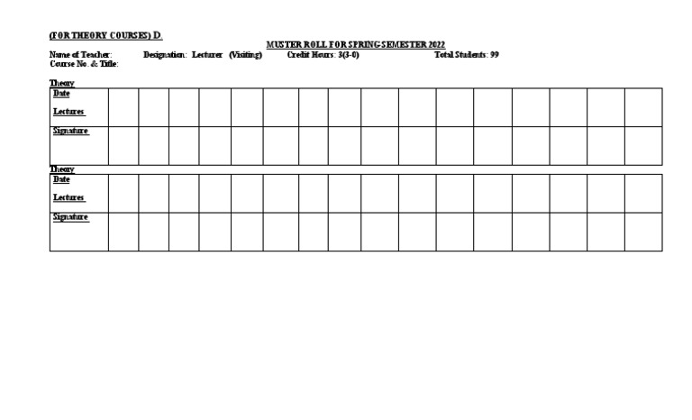 Muster Roll | PDF | Art | Science & Mathematics