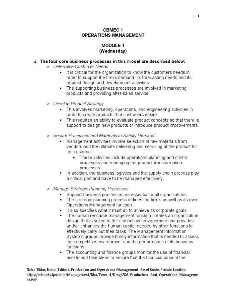 Cbmec 1 M1 Wed | PDF | Product (Business) | Operations Management