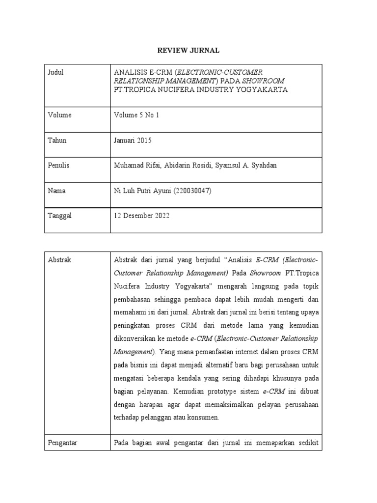 Review Jurnal 2 | PDF | Karier & Perkembangan
