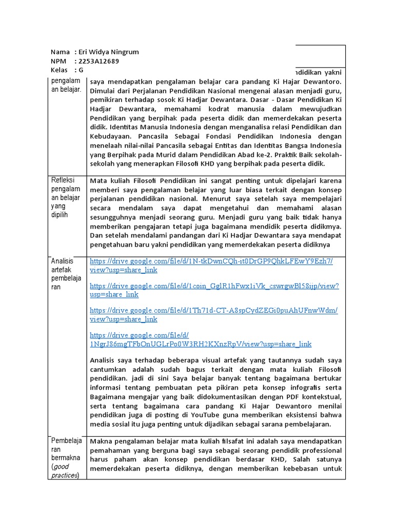 Jurnal Refleksi Filosofi Pendidikan | PDF Jurnal Refleksi Filosofi Pendidikan | PDF