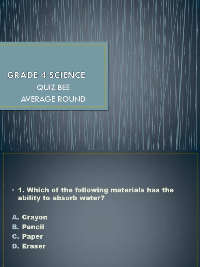Grade 4 Science Quiz Bee Average Round | PDF