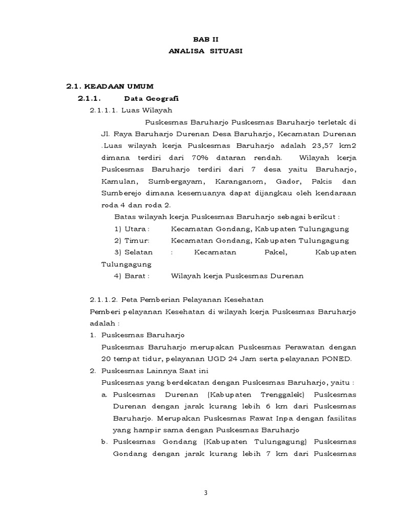 Poa Bab II Analisa Situasi Edit | PDF