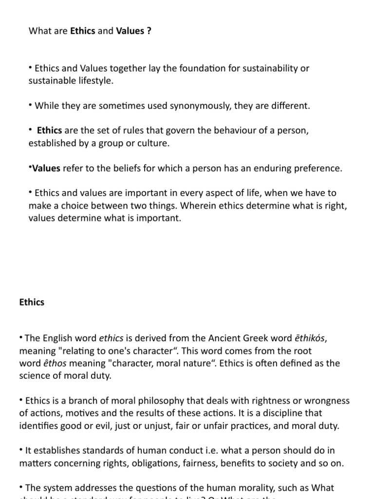 What Is Ethics and Values | PDF | Morality | Behavioural Sciences