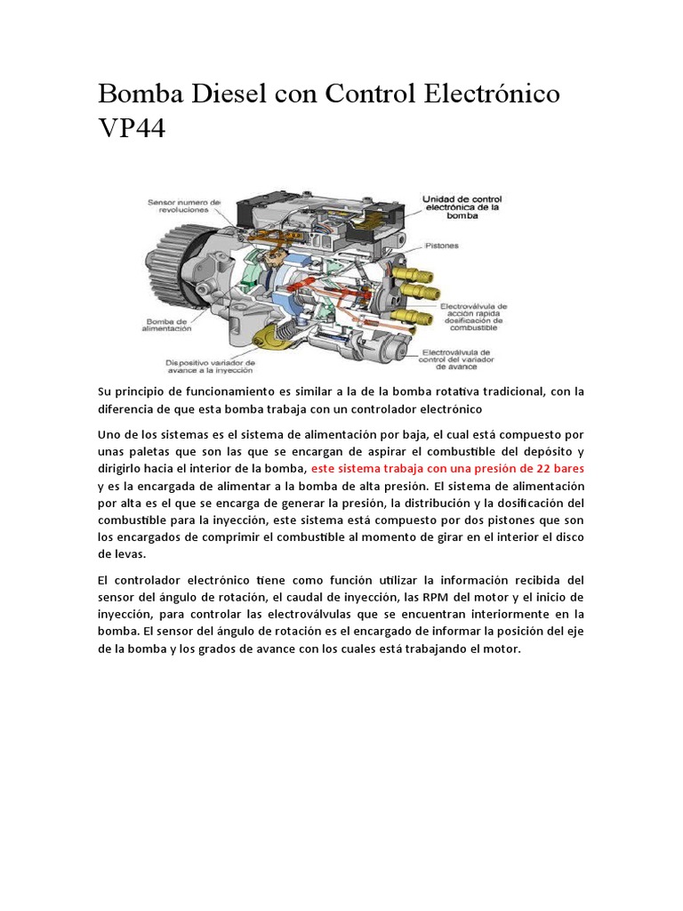 Diesel vp44 Oo | PDF | Inyección de combustible | Bomba