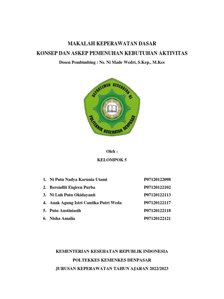 1.3 - Makalah KD Konsep Dan Askep Pemenuhan Kebutuhan Aktifitas - k.5 | PDF