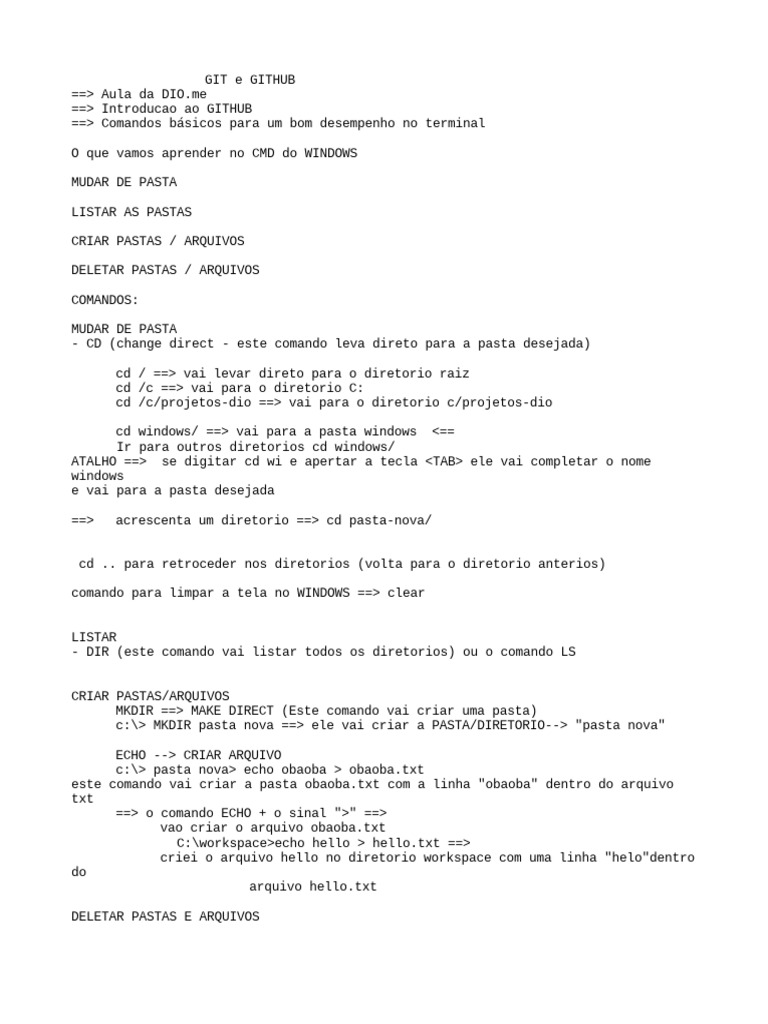 Comandos Básicos do CMD para Windows | PDF