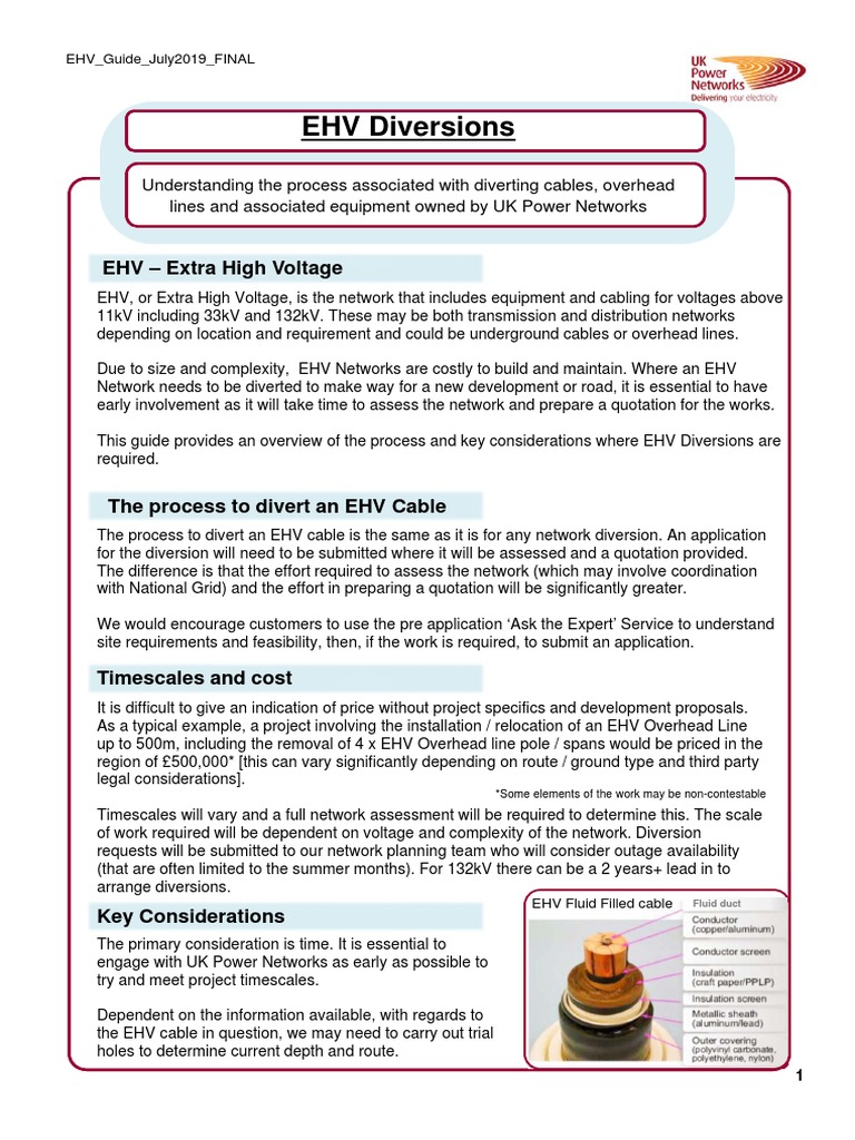 EHV Cable Diversion Process Guide | PDF | High Voltage | Electric Power ...