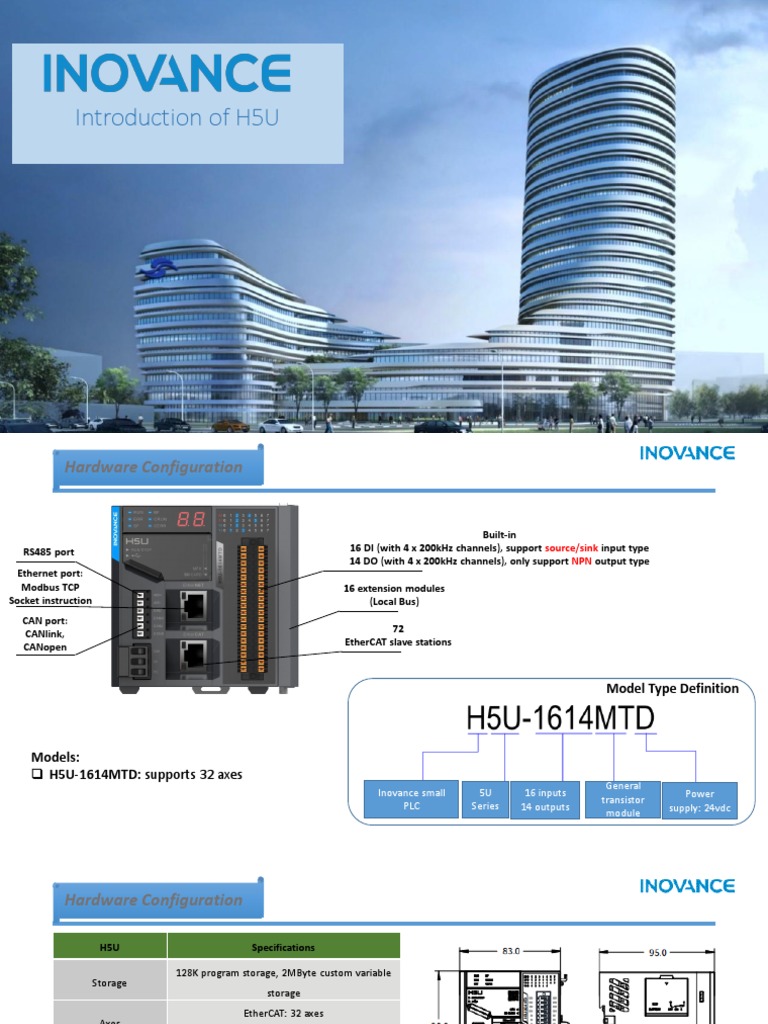 H5U Introduce | PDF | Programmable Logic Controller | Input/Output