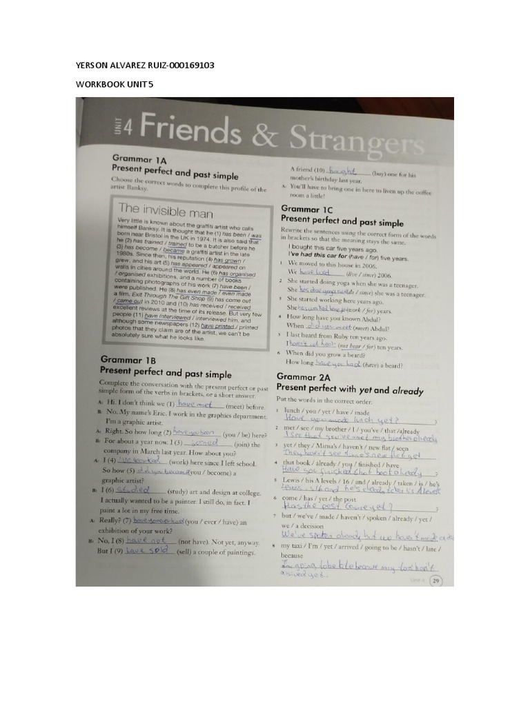 Workbook Unit 5 | PDF