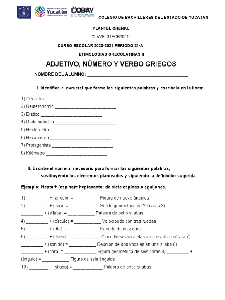 Actividad Adjetivos, Números y Verbos | PDF | Medicina CLINICA ...