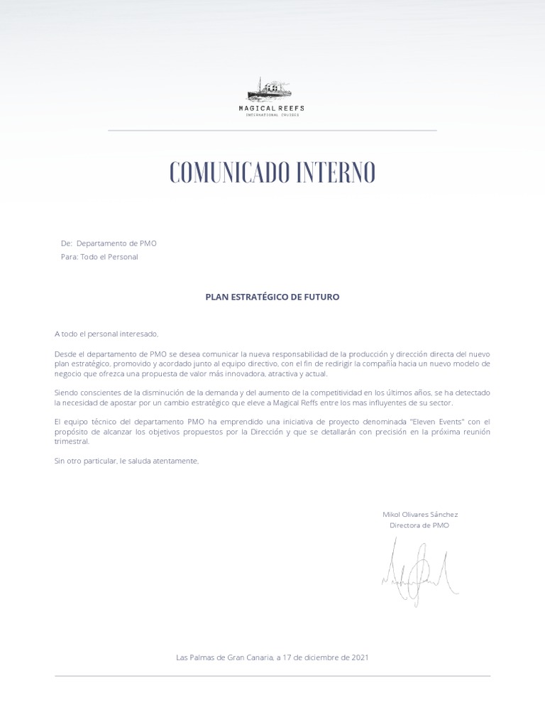 Comunicado Interno Corporativo | PDF