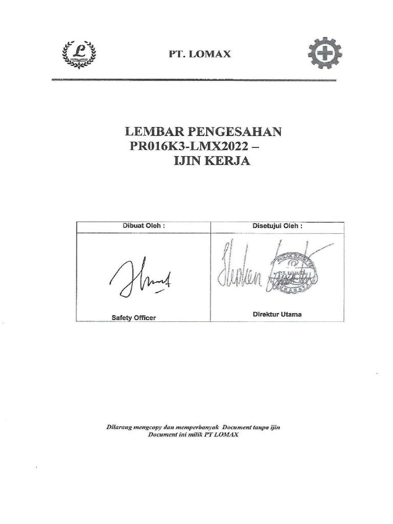 Prosedur Ijin Kerja K3 yang Efektif | PDF