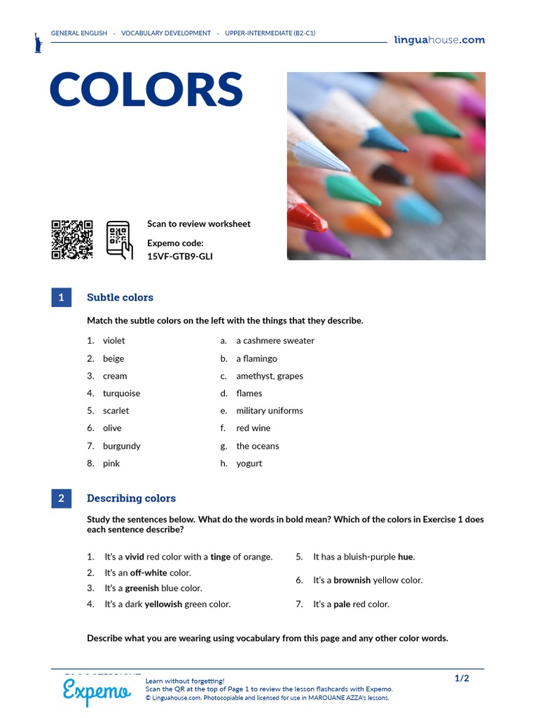 Colors American English Teacher Ver2 | PDF | Graphic Design | Visual ...
