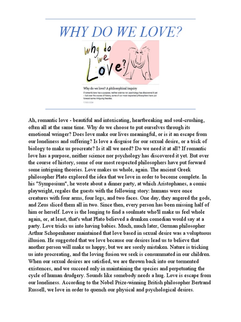 Why Do We Love | PDF | Love | Romance (Love)