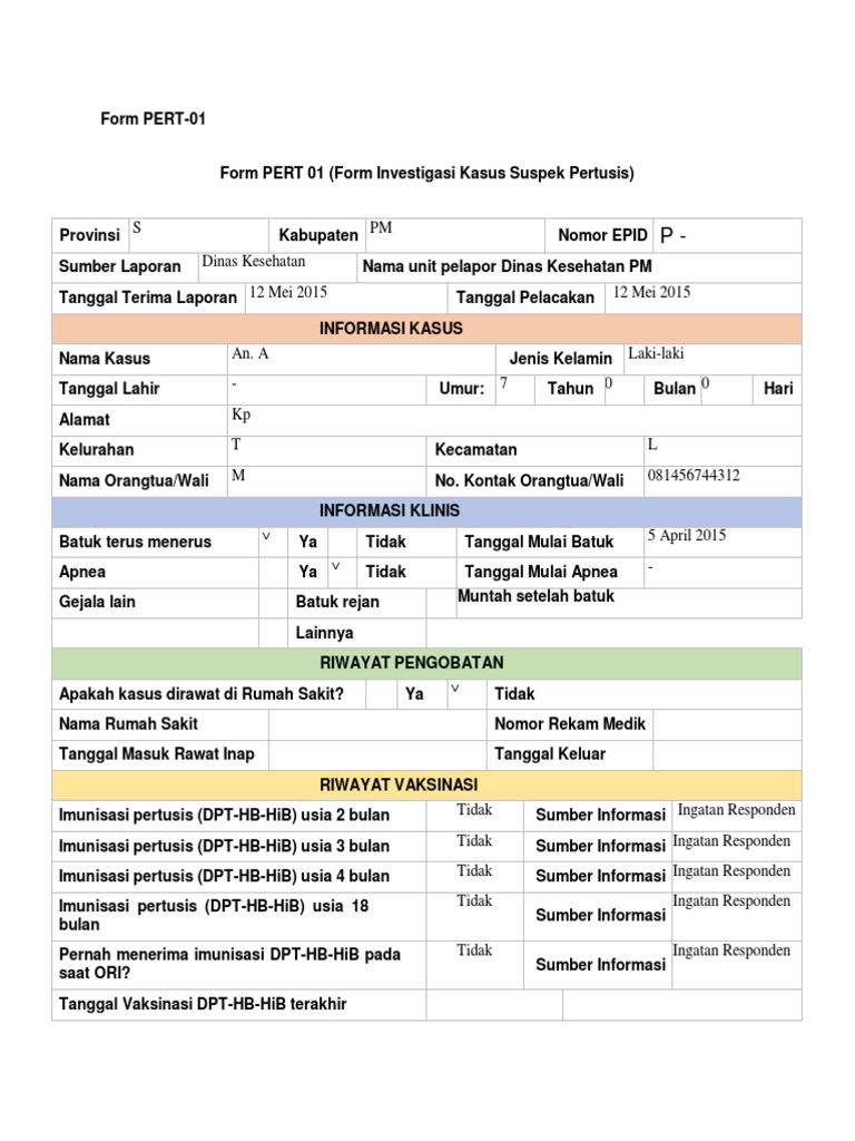Investigasi Kasus Suspek Pertusis - KLP 1 - Armando | PDF