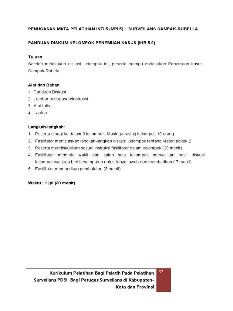 Penemuan Kasus Campak dan Rubella | PDF | Karier & Perkembangan ...