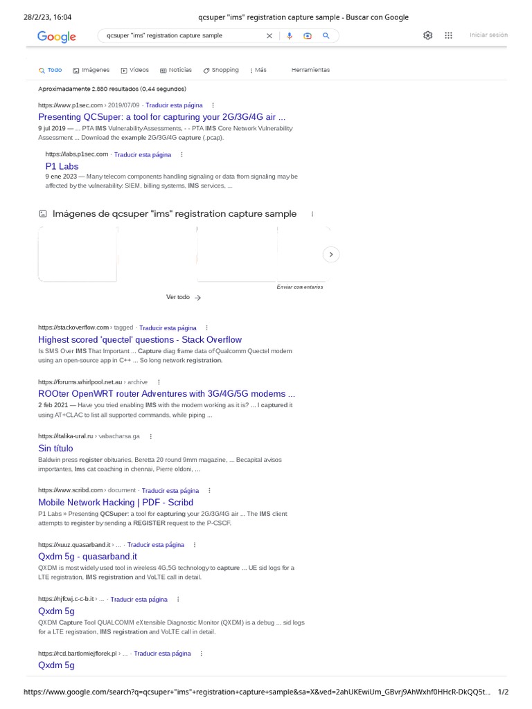 Qcsuper - Ims - Registration Capture Sample - Buscar Con Google | PDF ...