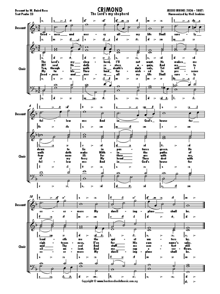 CRIMOND The Lord's My Shepherd - Sib | PDF | Religious Texts ...