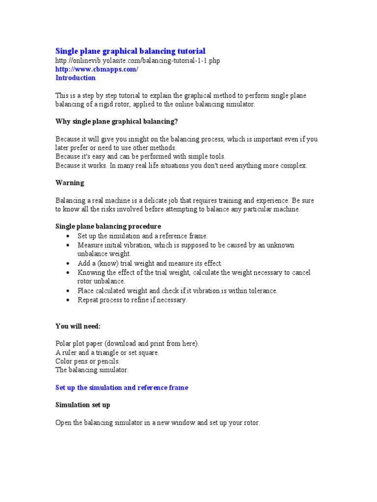 SKF Single Plane Graphical Balancing Tutorial EN | PDF | Weight | Phase (Waves)