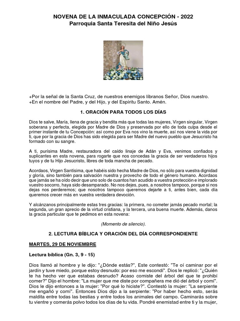 Novena Inmaculada Concepción 2022 | PDF | María, madre de Jesús | Oración
