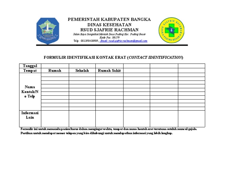 Lamp 12. Formulir Identifikasi Kontak Erat (Contact Identification) | PDF