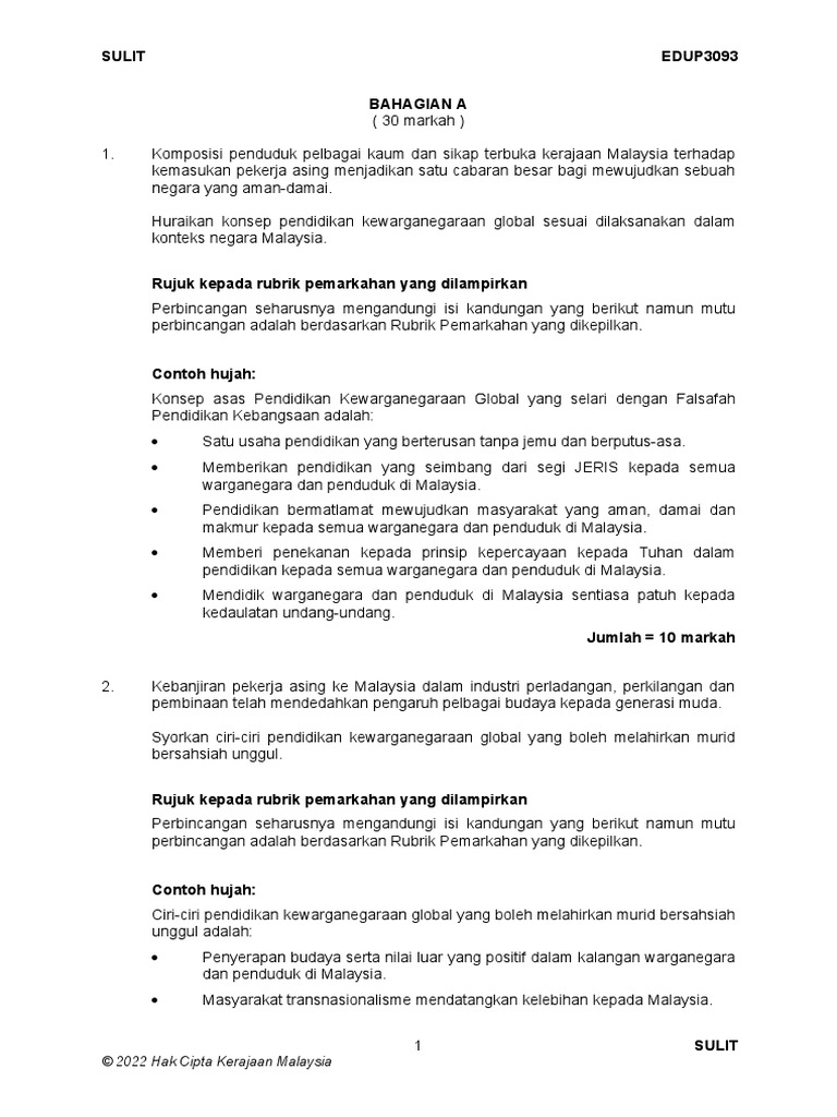 Contoh Soalan 2 Dan Skema | PDF