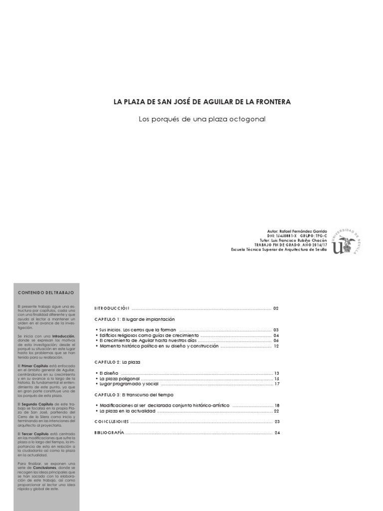 La Plaza de San José de Aguilar de La Frontera. Los Porqués de Una ...