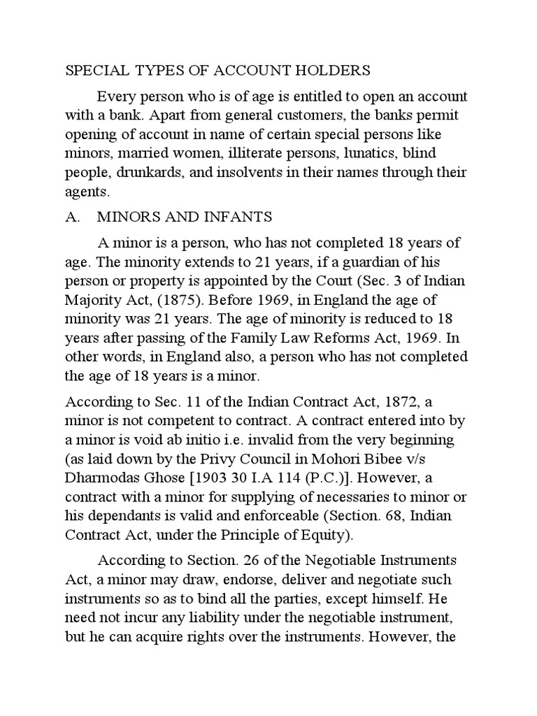 Special Types of Account Holders | PDF | Garnishment | Trust Law